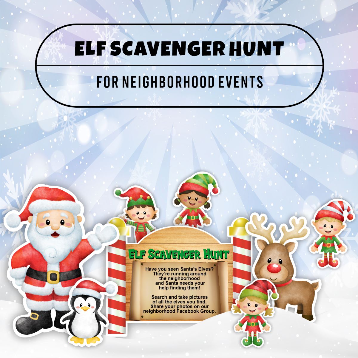 Elf Scavenger Hunt 1.0 | Full Sheet Bundle | Yard Decor | SignWay